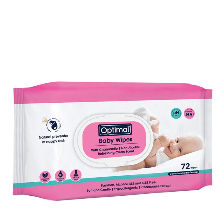 OPTIMAL BABY CHAMOMILE WIPES WITH LID 72 PCS - Grato Bambino - Kids Shop